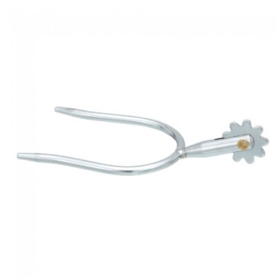 New! Tough-1 Chrome plated WOMEN'S SLIP ON SPURS w/ 9 Point blunt tip ...