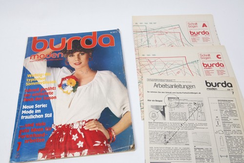 Vintage Burda Modeheft Ausgabe 7 - Juli 1977 mit Anleitung + Schnittmusterbögen | eBay