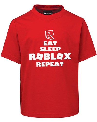 kids T shirt EAT SLEEP ROBLOX REPEAT block game online gamer tee ...