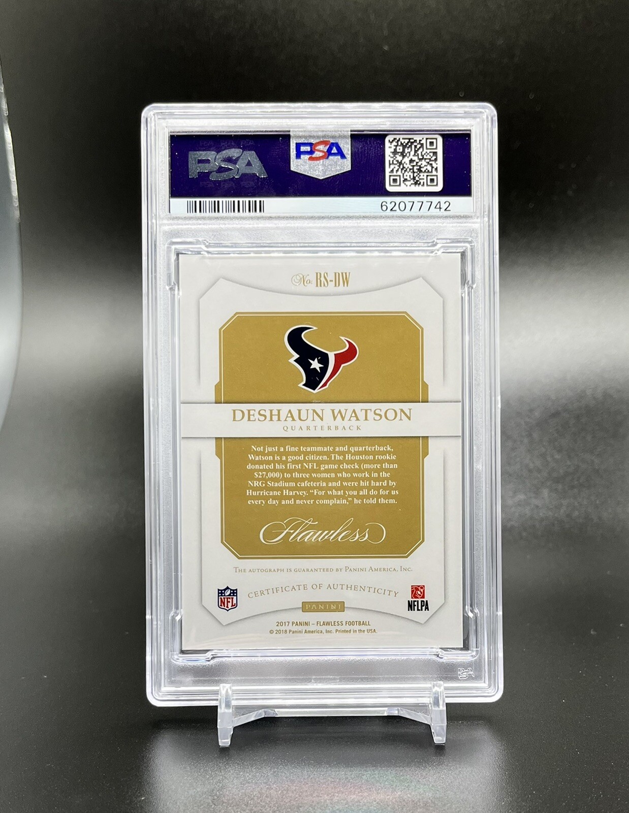 Deshaun Watson 2017 Flawless Rookie Auto /10 Signatures Ruby #RS-DW ...