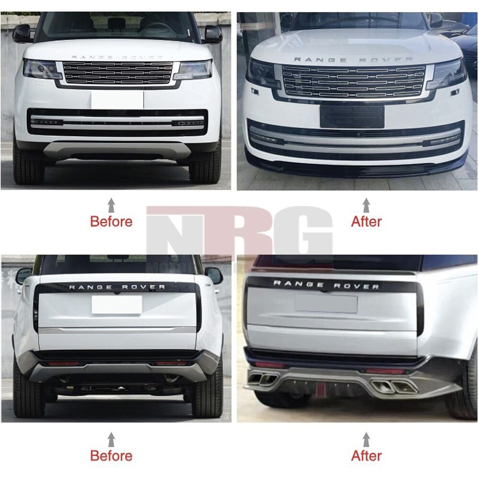 for 2023-2025 Range Rover Vogue front + rear lips diffuser + exhaust ...