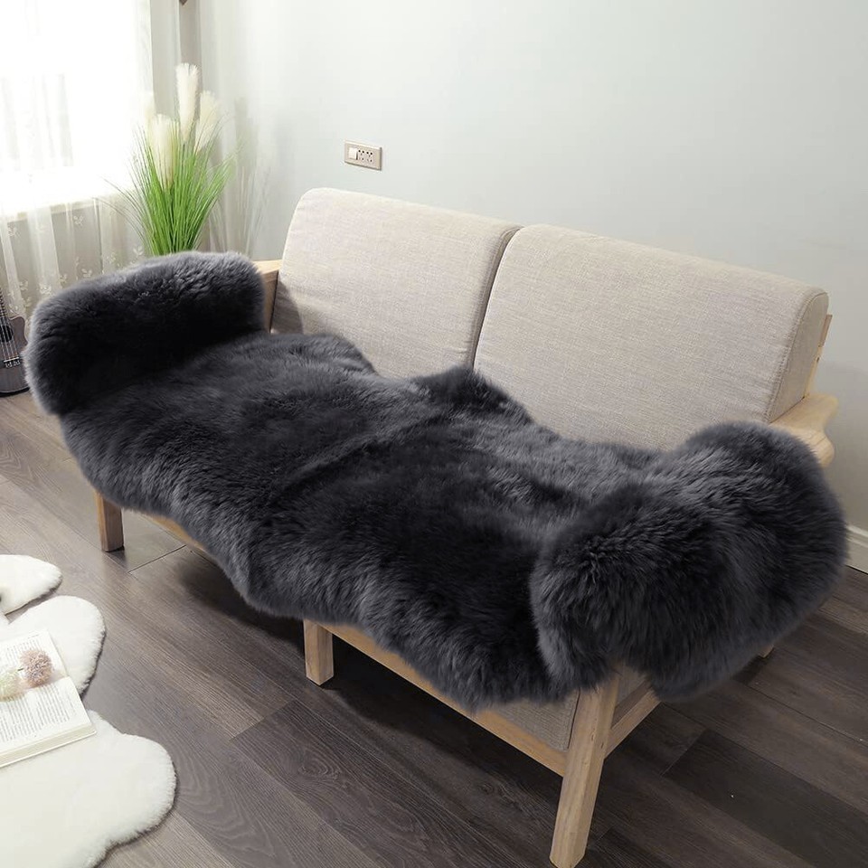 Large Soft Fluffy Faux Fur Sheepskin Rugs Warm Floor Carpet Sofa Shaggy ...