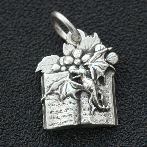 Magic Fantasy Book Pendant Charm In 925 Sterling Silver Adventure ...