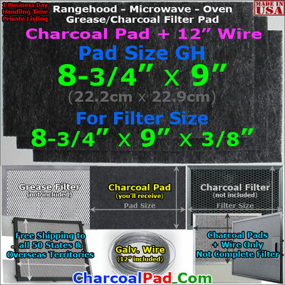 For Miami-Carey Microwave Range Hood Vent Grease Charcoal Filter ...