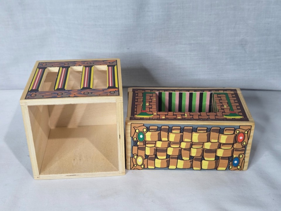 Vtg Wood Magic Trick Parts lot: Egyptian Mummy Escape & Vanishing Box ...