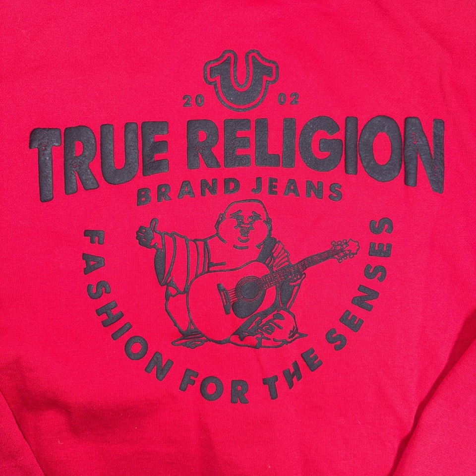 True Religion Red Core Zip Up Hoodie X-Large Mens New with Tags Black ...