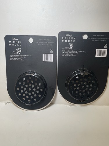 DISNEY Mickey & Minnie Mouse SINK STRAINERS BLACK PLASTIC Set Of 2 NEW ...