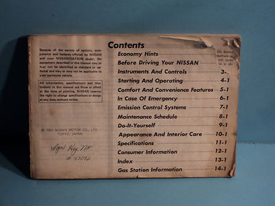 84 1984 Nissan S12 Series owners manual | eBay