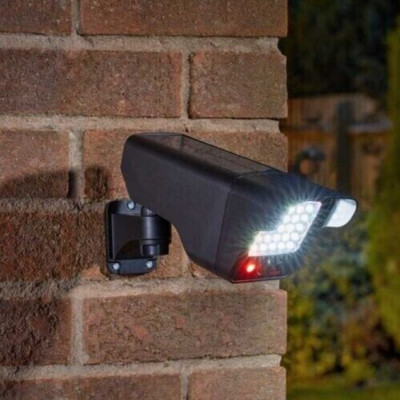 Dummy Fake Decoy CCTV Solar Security Camera Flashing Led PIR Floodlight ...