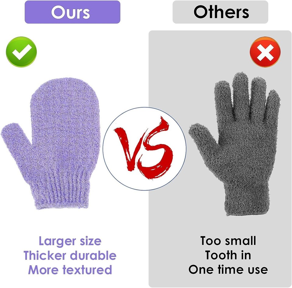 3 Pairs Exfoliating Gloves Korean Exfoliating Mitt Double Sided Skin ...