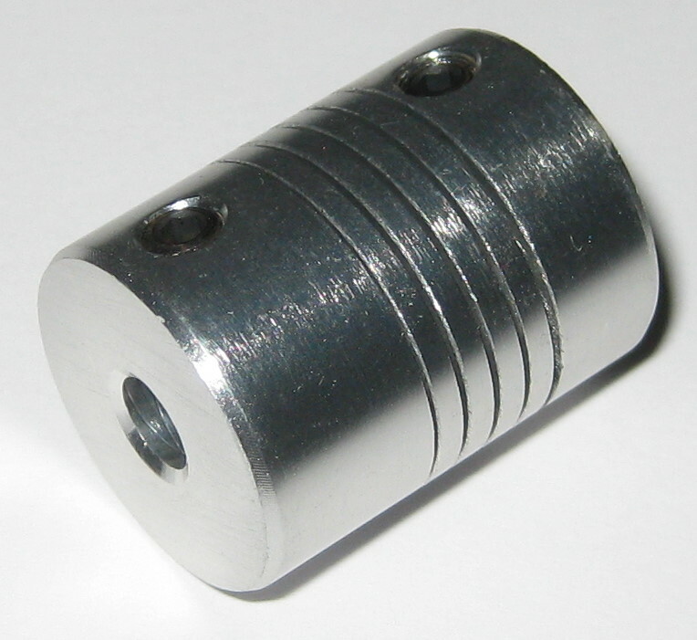 5 mm to 6.35 mm Shaft Flexible Coupling - 5mm to 1/4" - Aluminum Flex ...