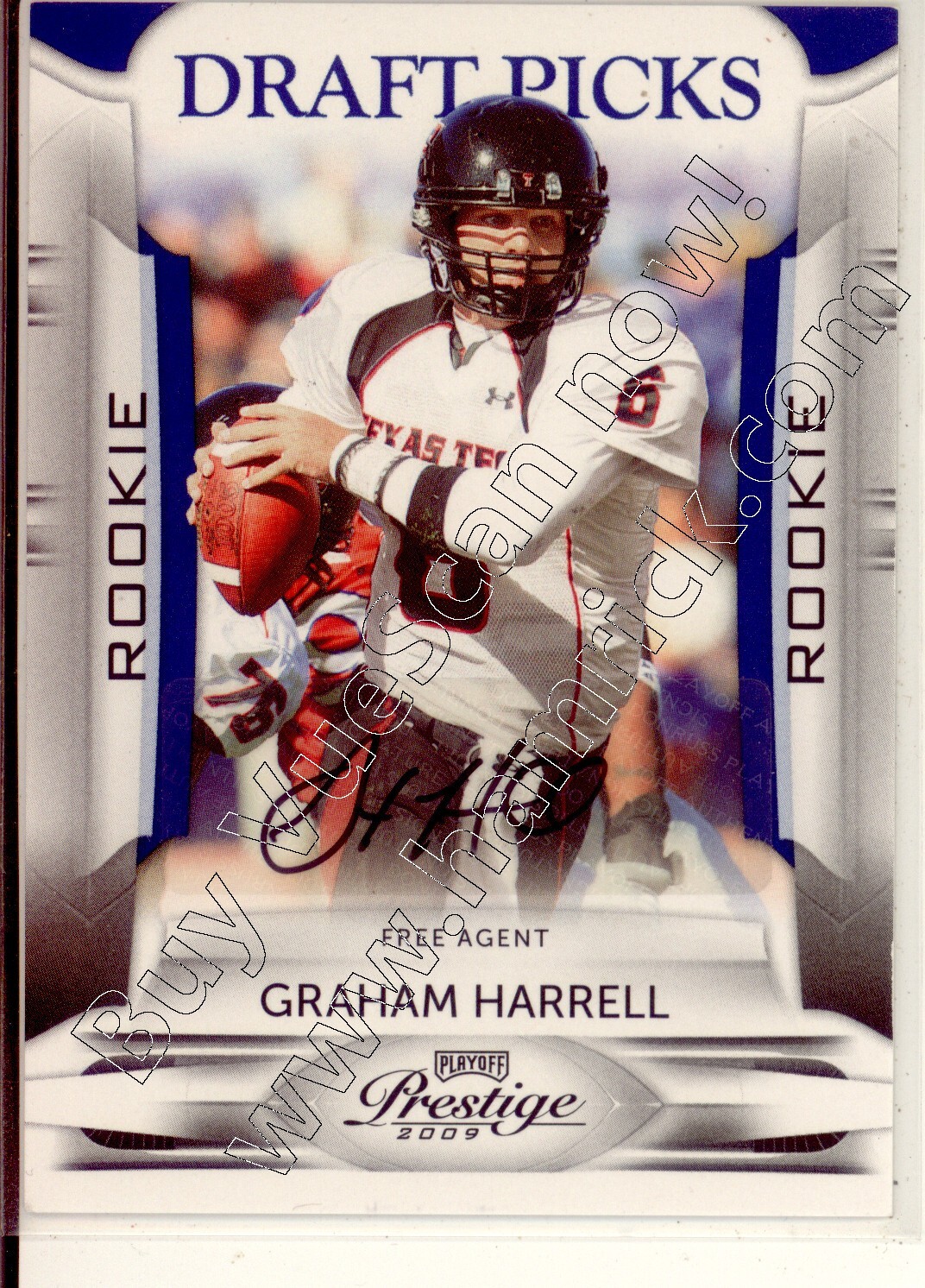 graham harrell rc rookie draft auto autograph texas tech college #/499 ...