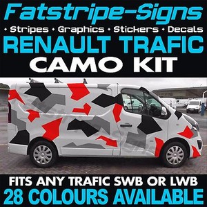 to fit RENAULT TRAFIC CAMO GRAPHICS STICKERS DECALS CAMOUFLAGE SWB LWB ...