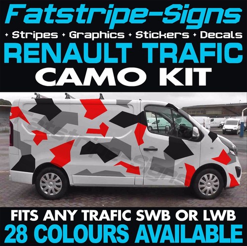 to fit RENAULT TRAFIC CAMO GRAPHICS STICKERS DECALS CAMOUFLAGE SWB LWB ...