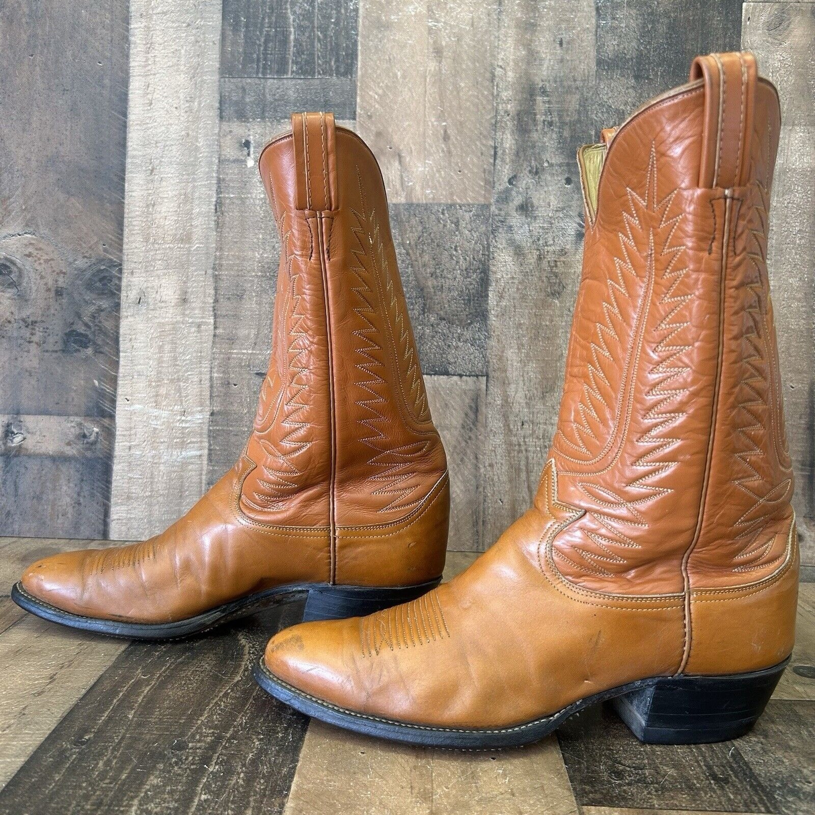 Tony Lama Gold Label Vintage Classic Brown Cowboy Boots Mens 11.5 D | eBay