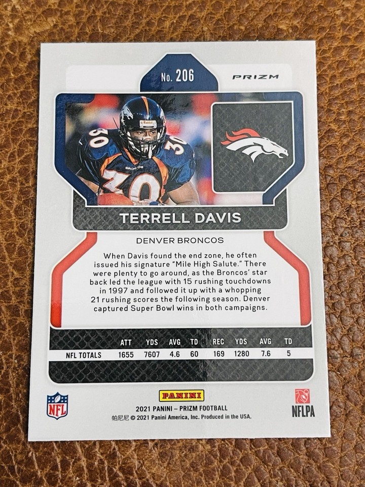 2021 Panini Prizm - Terrell Davis #206 White Sparkle Prizm | eBay