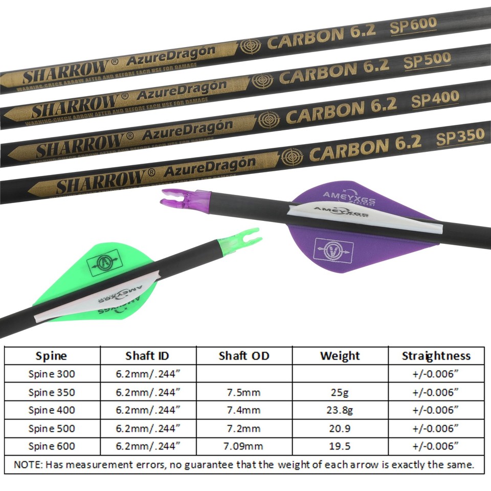 31" Pure Carbon Arrows Archery Practice Hunting Arrows Spine 300 350 ...
