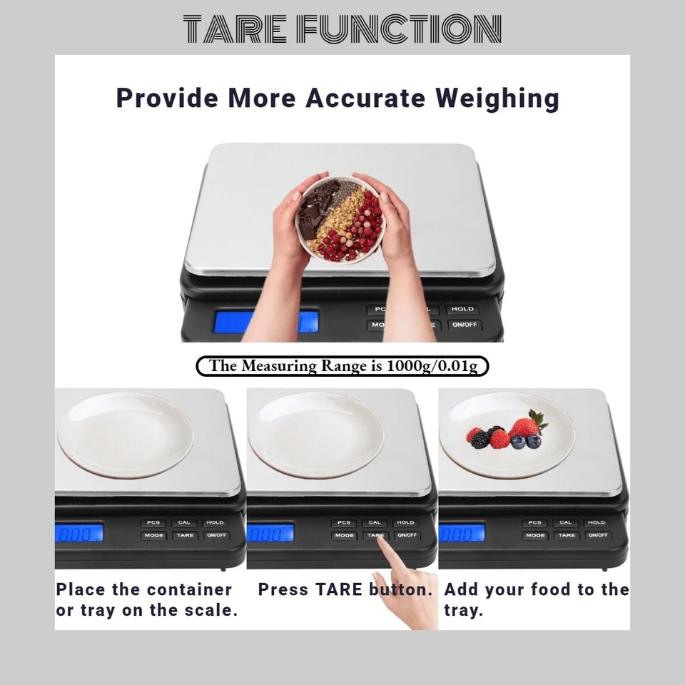 Weighing Scale 1000g/0.01g High Digital Mini Scale,Kitchen Scale ...
