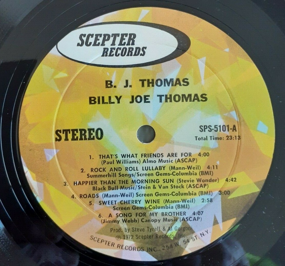 ( BJ Thomas-Billy Joe Thomas )- pop/rock/country/ rock & roll-I0-LP | eBay