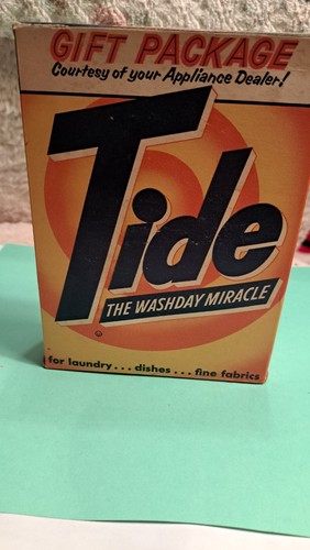 Vintage 1950s Sample Size Tide Detergent Box NOS Full Unopened Graphic ...