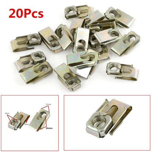 20X Metal M6 Spring U-Type Clips Rivets Fastener Speed Nuts For Car ...