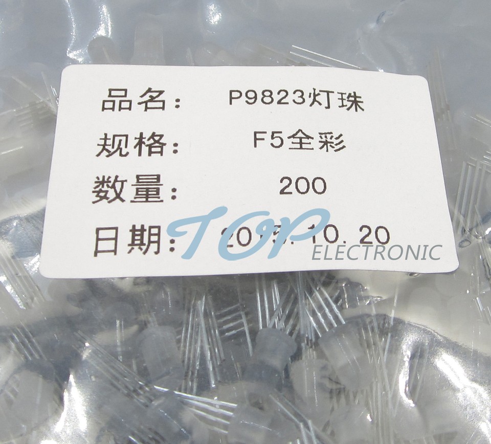 10pcs F5 5mm RGB LED round P9823 chipset inside Full color LED PL9823 ...