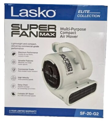 LASKO Super Fan Max Commercial Grade High Velocity Air Mover Fan Dryer ...