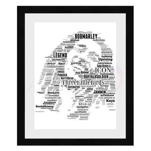 Bob Marley Word Art Portrait - 4 Choices - Keepsake/Gift/Collectable ...
