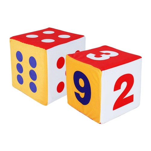 2Pcs Colorful Giant Dice 6Inch Soft Sponge Carnival Dice Playing ...