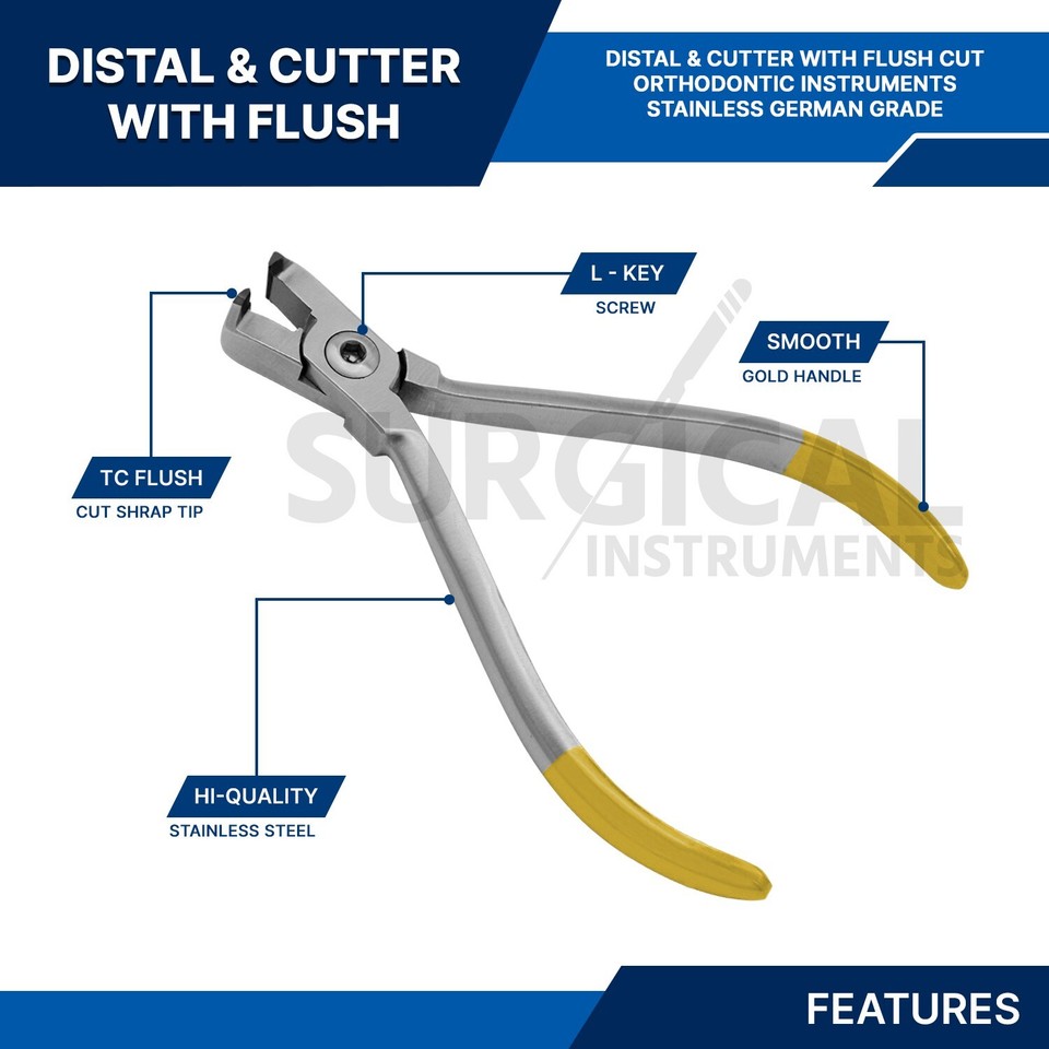 TC Tip Distal End Cutter Flush Cut Wire Dental Orthodontic Plier German ...