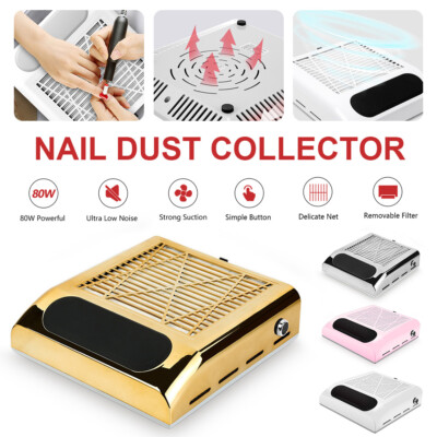 80W Nail Dust Collector Vacuum Suction Fan Dust Extractor Nail Manicure ...