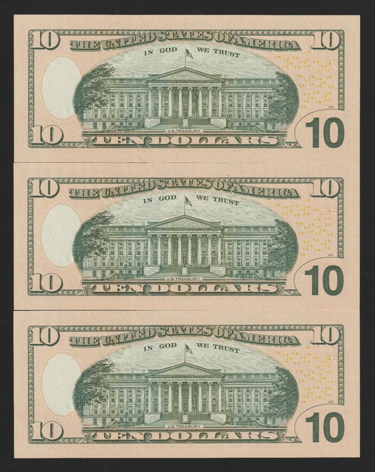 3x Sequential Uncirculated 2017 A Ten Dollar ($10) * STAR * Notes; F6 ...