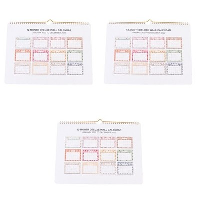 3 pcs English Wall Calendar Calendar Schedule Planning Calendar ...