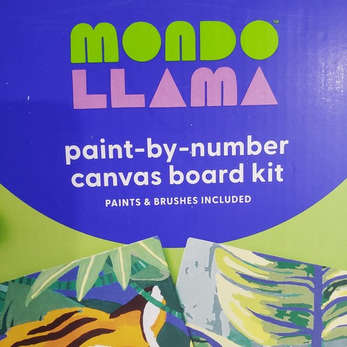 Mondo Llama Paint-By-Number 4 Canvas Board Kit Paints and Brushes ...