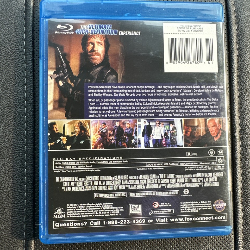 The Delta Force: Blu-ray 1986 Chuck Norris Lee Marvin Excellent ...