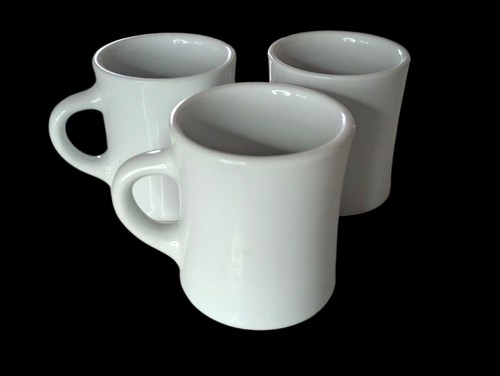Vintage REGO Fine Porcelain Restaurant Ware White Coffee/Tea Mugs Set ...