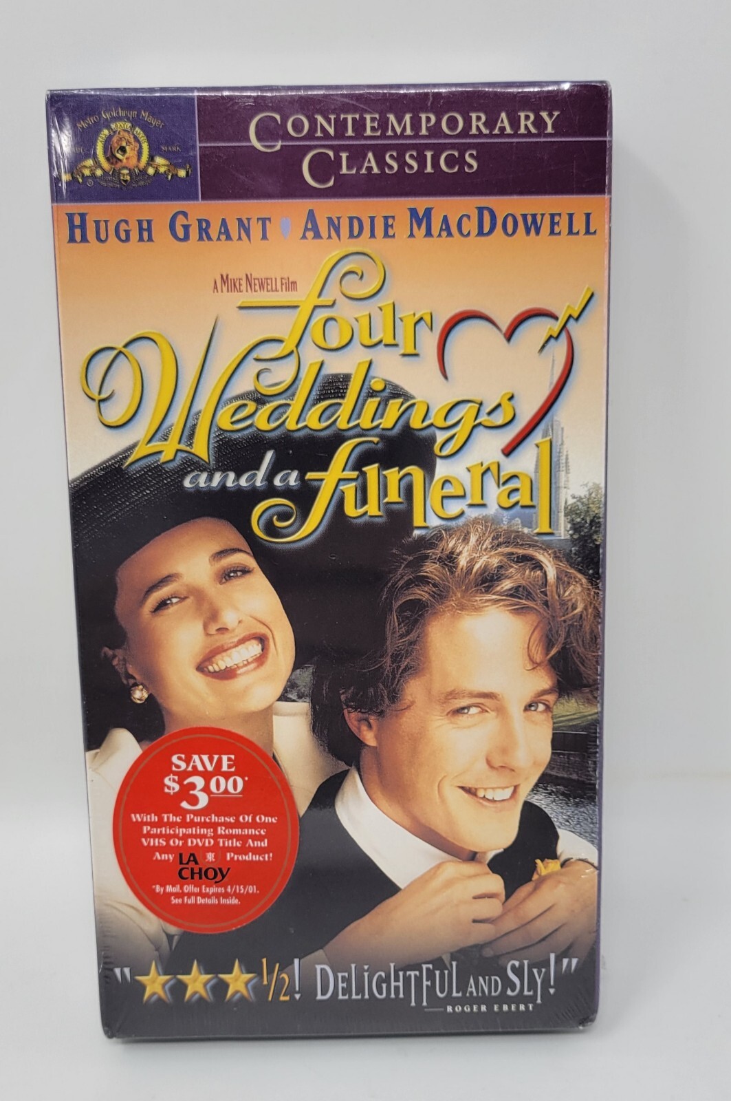 Four Weddings and a Funeral VHS 1999 NEW Hugh Grant Andie MacDowell New ...