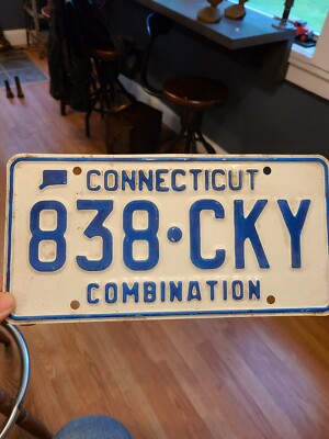 Vintage Connecticut CT Combination Marker License Plate 1980s CKY | eBay