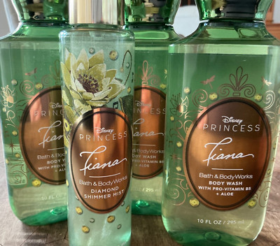 4pc Set DISNEY Princess TIANA SHIMMER MIST & 3 Body WASH Bath and Body ...