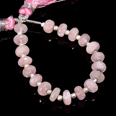 Natural Rose Quartz Gemstone Rondelle Faceted Beads 6X6X4 mm Strand 4 ...