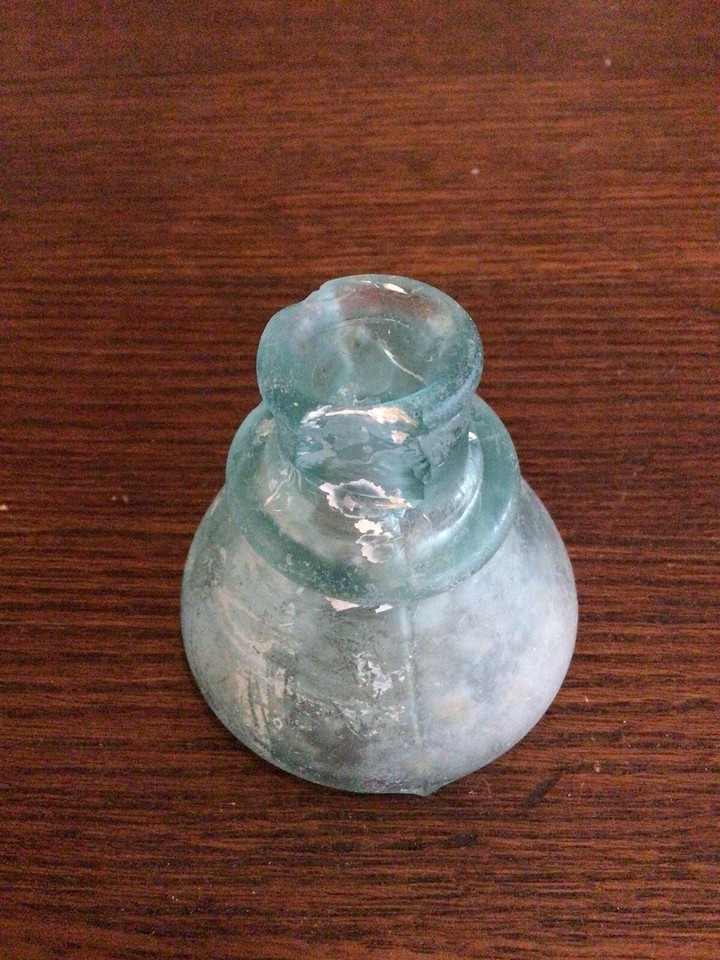 Nice Old Cone Ink Well * Antique Blue Aqua Ink Bottle! Late 1890's to ...