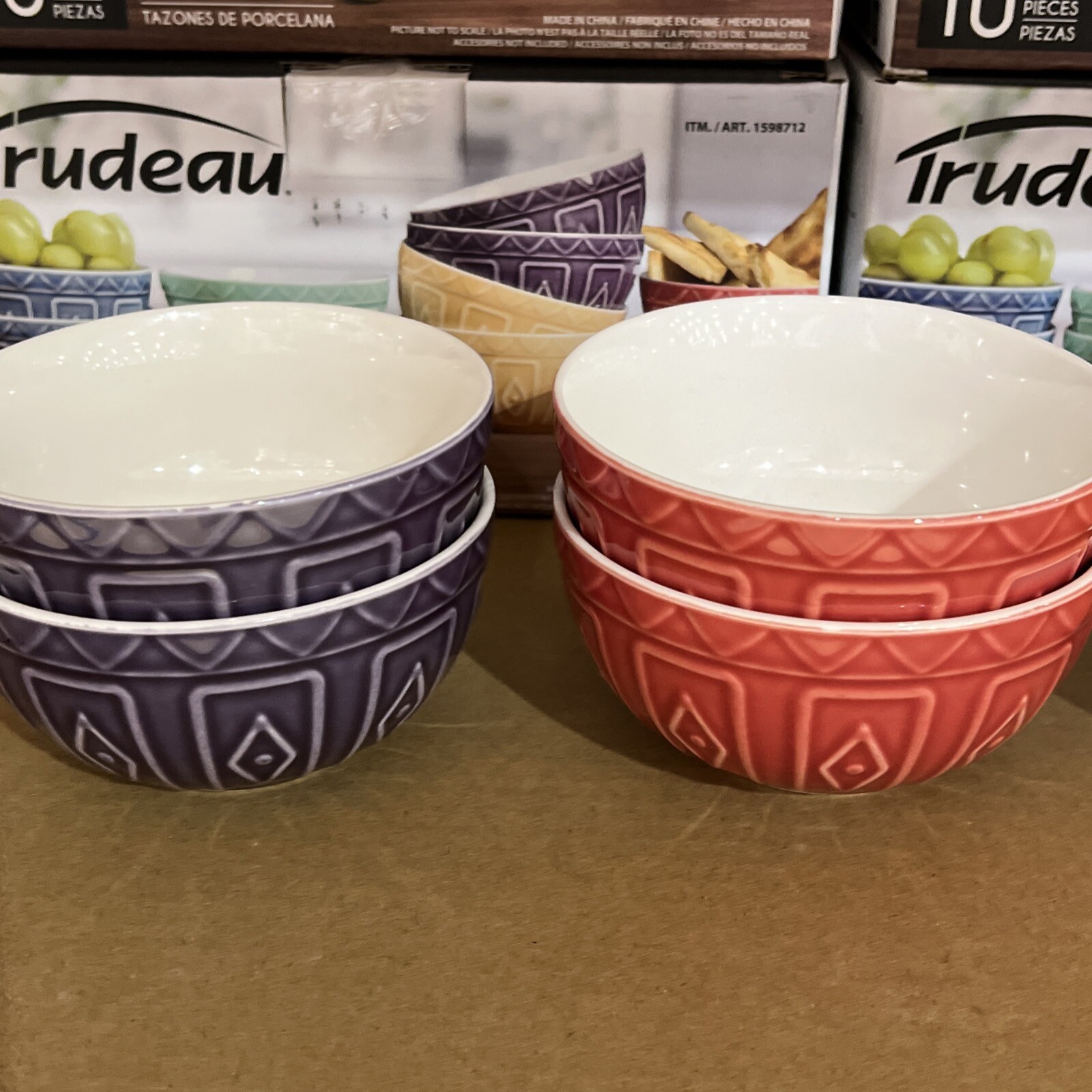Set Of 10 Trudeau Porcelain Bowls 4.5 in. Multicolor NEW | eBay