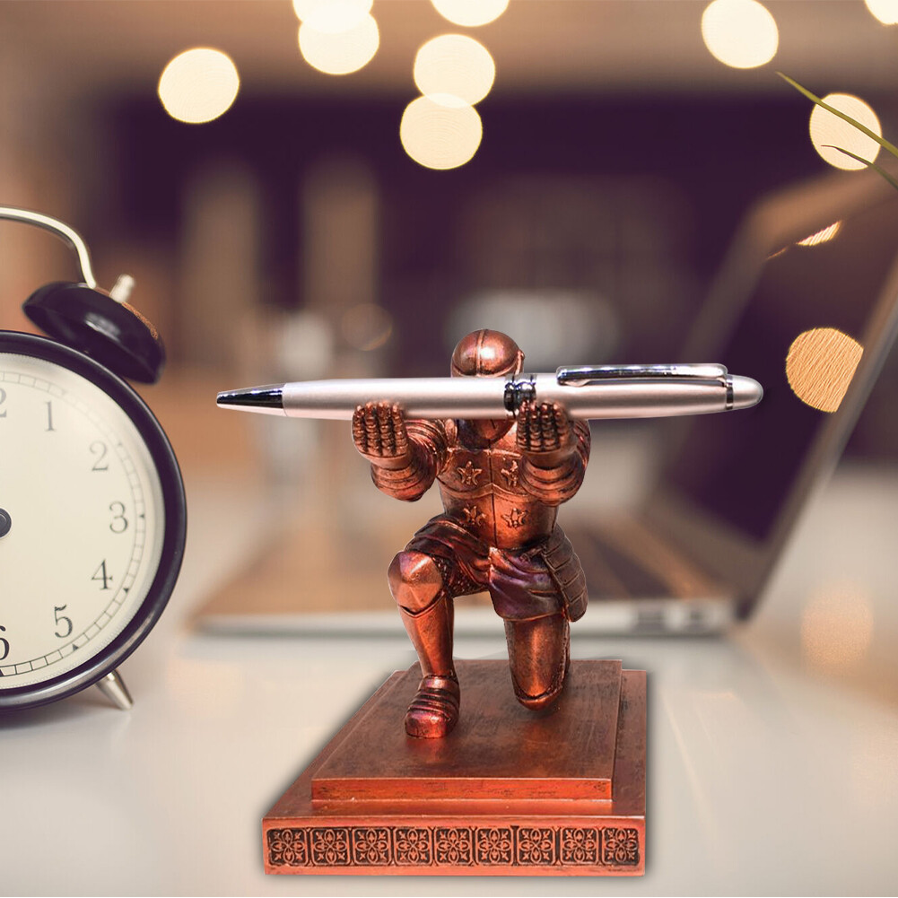 Executive Knight Pencil Stand Pen Holder Office Desk Figurine Home ...