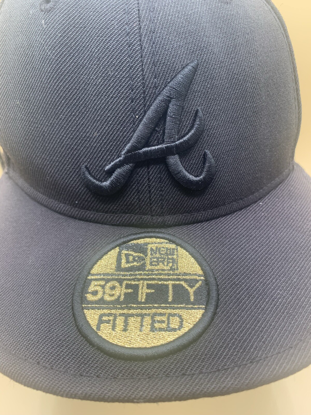 RARE New Era 59FIFTY Fitted Hat ATL Braves Sticker Pa… - Gem