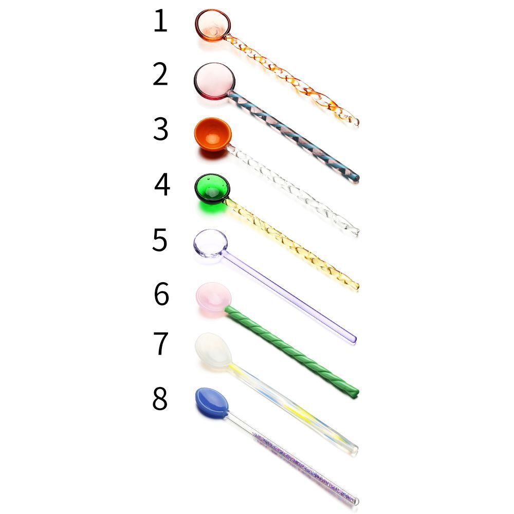 Temperature Resistant Tableware Stirring Spoons Glass Tea Spoons Coffee ...