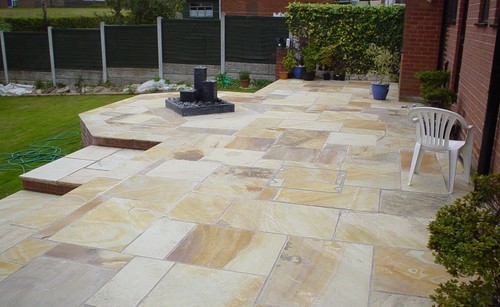 Fossil Buff Indian Sandstone Paving Patio Slabs.22mm PRICE INCLUDES VAT ...