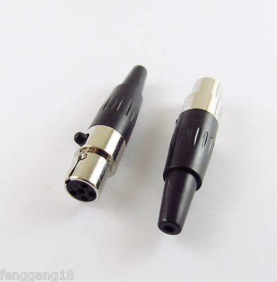 10x 5 Pin Female Jack Mini XLR Audio Microphone Connector MIC Adapter ...