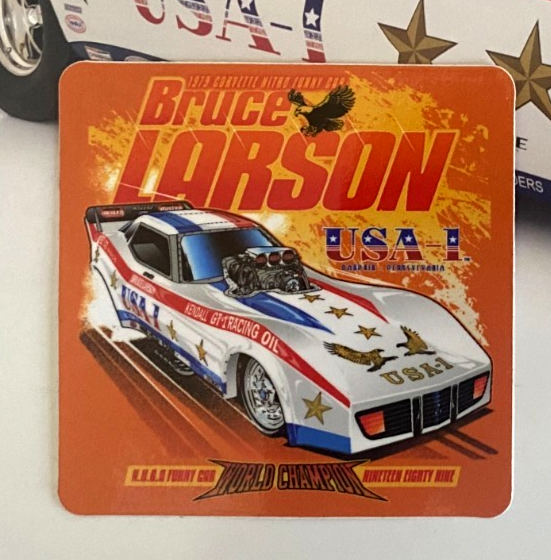 BRUCE LARSON VTG RARE CHEVELLE USA-1 NHRA F/C DRAG RACING HANDOUT ...