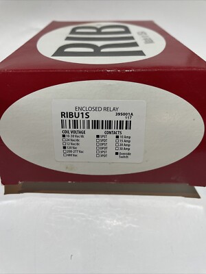 RIB RIBU1S Pilot Relay, 10-30Vac/DC/120 Vac Coil, 10Amp SPST + Override ...