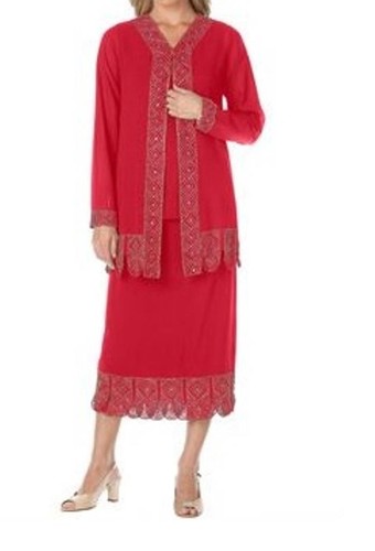 Mother of Bride Groom Wedding Women's formal Church 3PC skirt suit plus ...